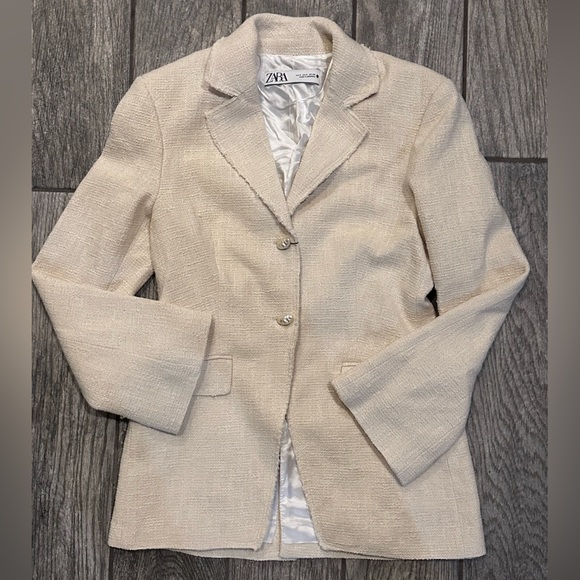 Zara | Jackets & Coats | Nwt Zara Cream Linen Blazer Size S | Poshmark